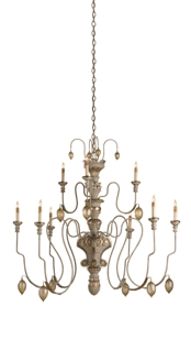 French Antiqued Silver Chandelier, on Designer Pages