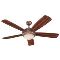 Discus British Bronze 52-Inch Ceiling Fan with Light Kit, on Designer Pages