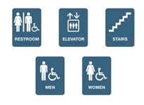 Photopolymer ADA Quick Ship signs, on Designer Pages