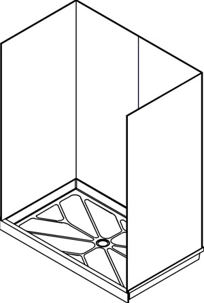 Prism Two-Piece Back Wall Rectangular Shower, on Designer Pages