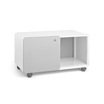 White + Light Gray Stash Sliding Door Locker, Rolling, on Designer Pages