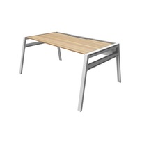 Bivi Desk For One, Warm Oak, 60", White Frame, on Designer Pages