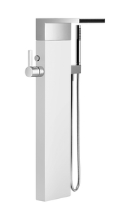 Single-lever tub mixer with cascade spout for freestanding installation ...