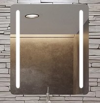 Lighted Vanity Mirror - Edge Bar Green Rm & Restroom, on Designer Pages