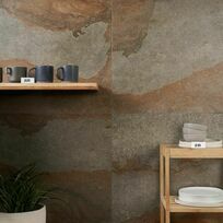 Acadia Iron Gray 24x24 Slate Look Matte Porcelain Tile, on Designer Pages