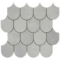 Bond Nimbus Silver Fishscale Plume Matte Porcelain Mosaic Tile, on ...